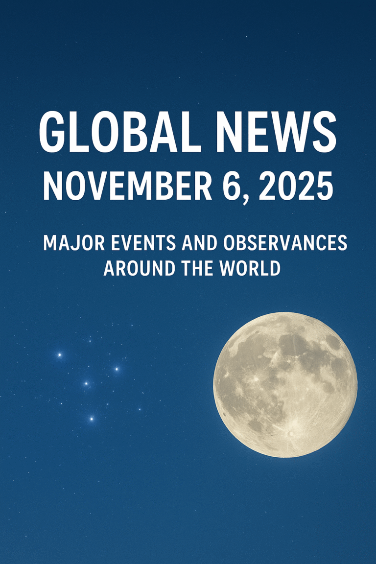 Global News – November 6, 2025 | Major Events and Observances Around ...